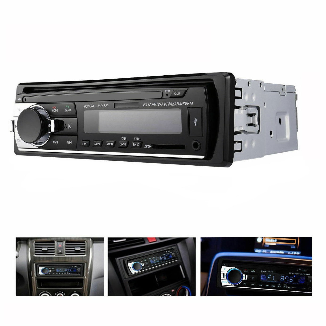 EAGLERICH Single 1 Din Car Radio Bluetooth Handsfree Call Stereo In ...