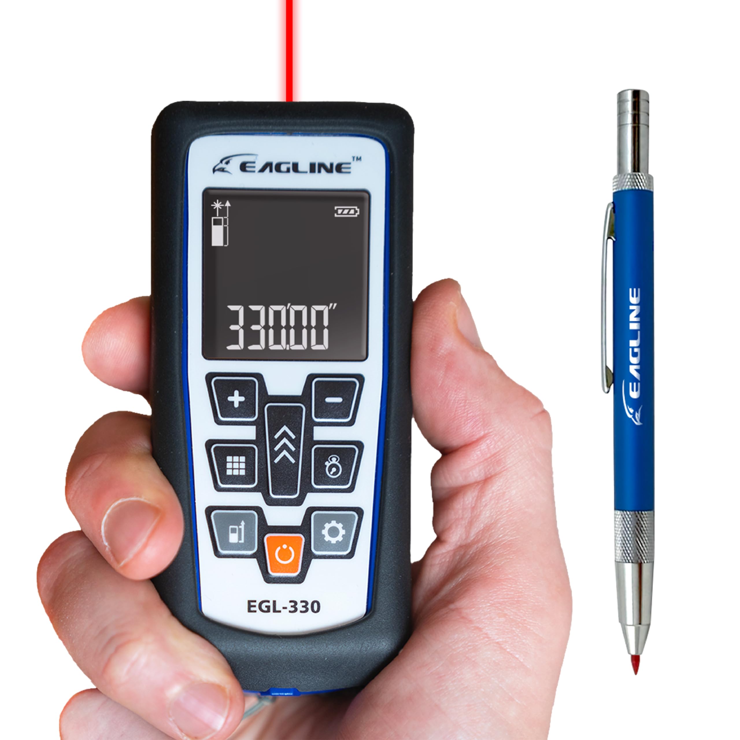 EAGLINE EGL330 Laser Distance Measure - 330Ft Range, 3-Point Height ...