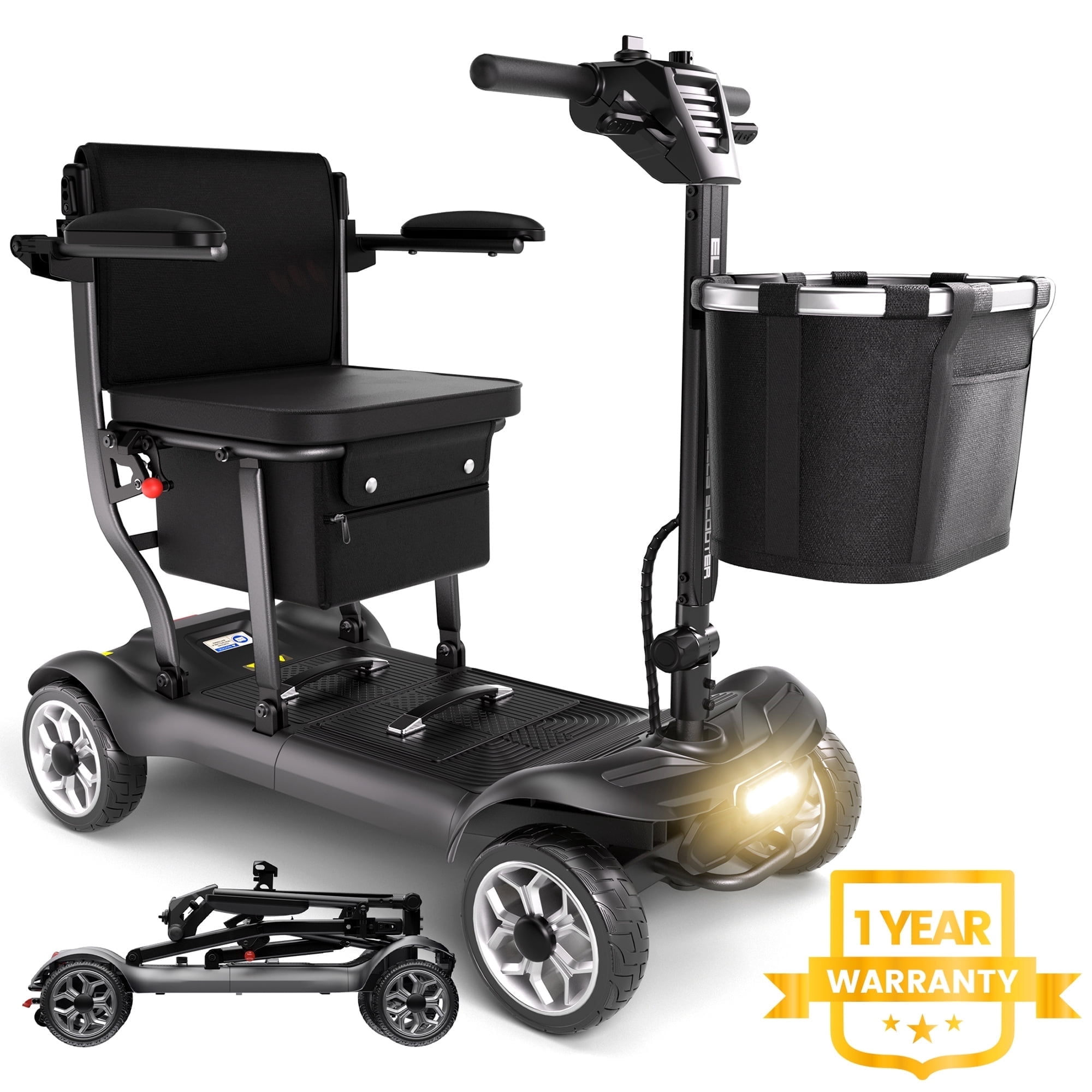 EAGLOG Lightweight 4-Wheel Mobility Scooter, Electric Folding Scooter ...