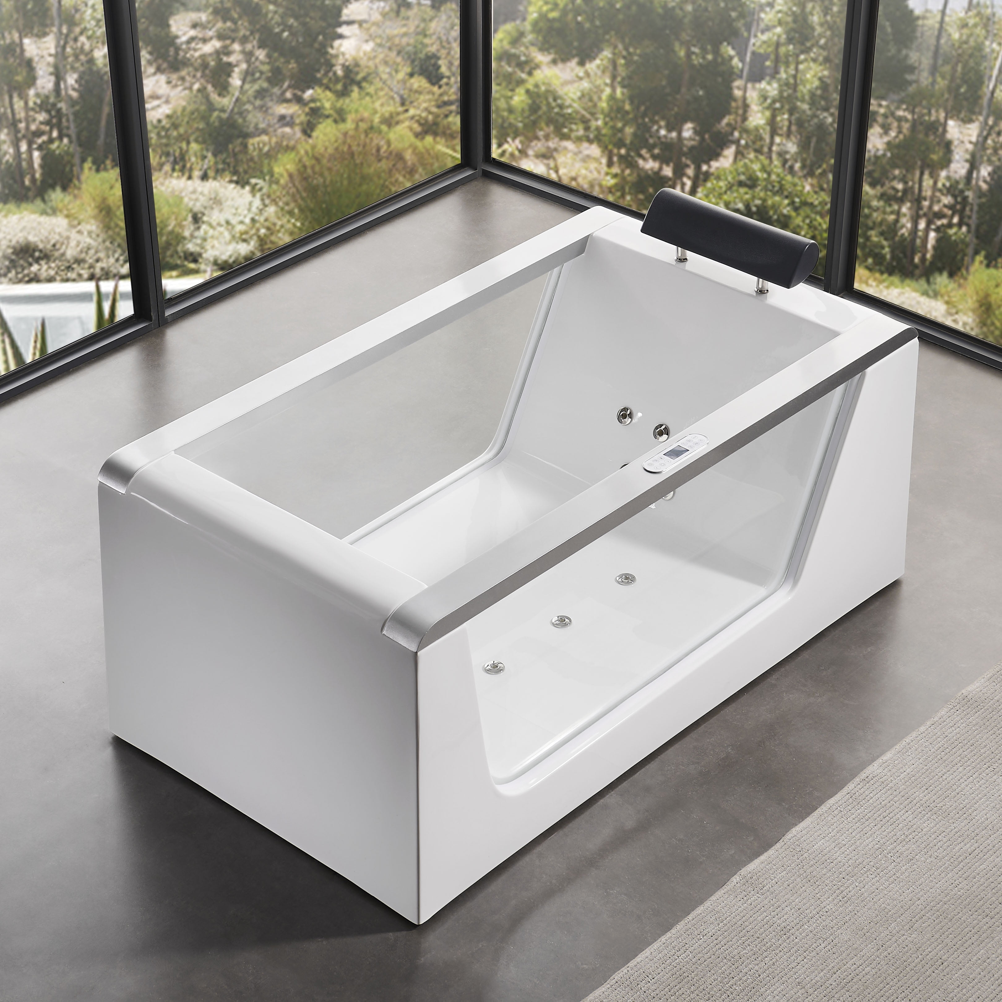 Double Bathtub 71 Inch Acrylic Whirlpool Bathtub 2 Person, Alcove ...