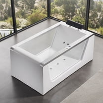 EAGO AM196ETL 6 ft Clear Rectangular Acrylic Whirlpool Bathtub for Two ...