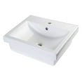 EAGO BA134 21" Rectangular Porcelain Bathroom Vessel Sink with Single ...