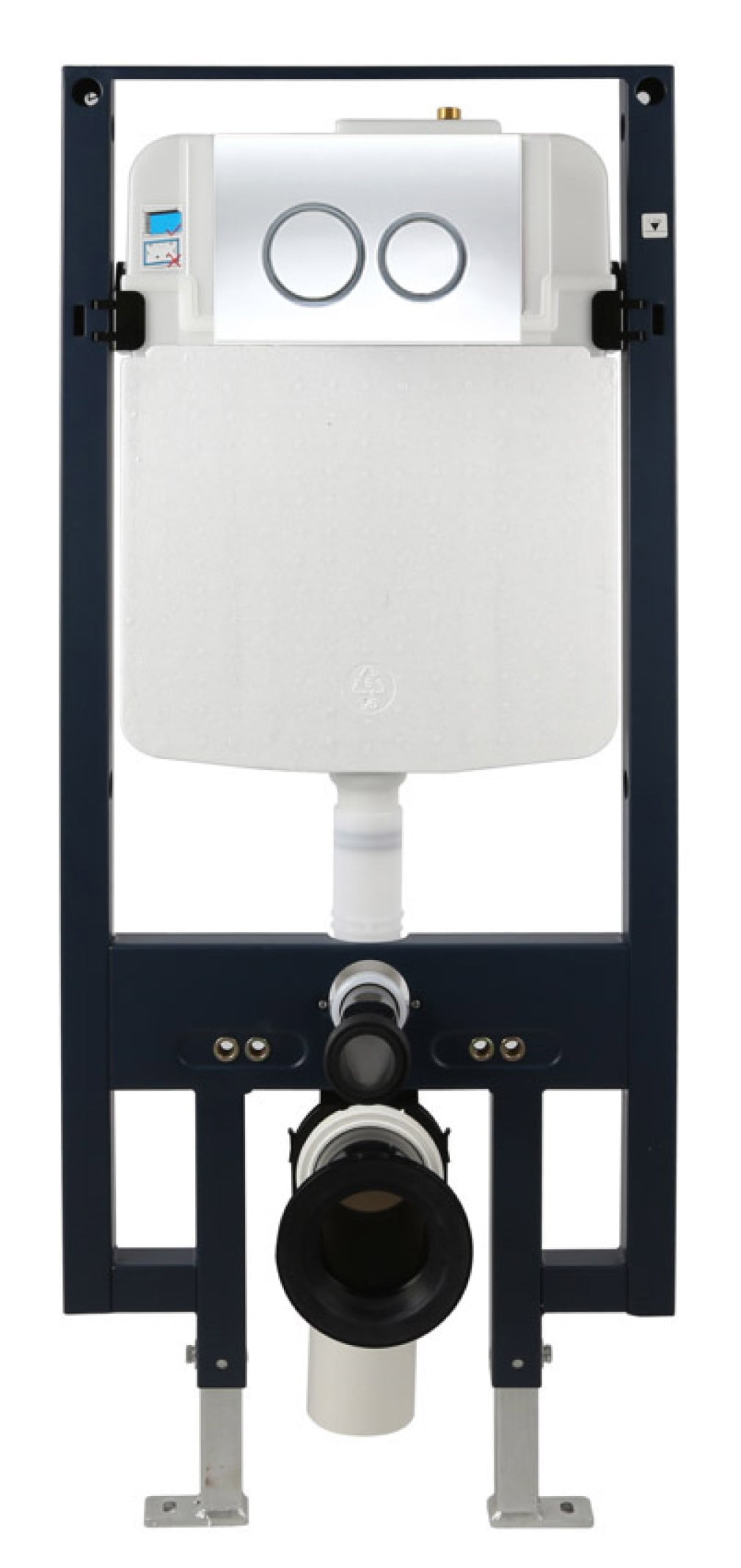 EAGO PWG380-PC Polished Chrome Dual Flush Wall Mounted Toilet Tank ...