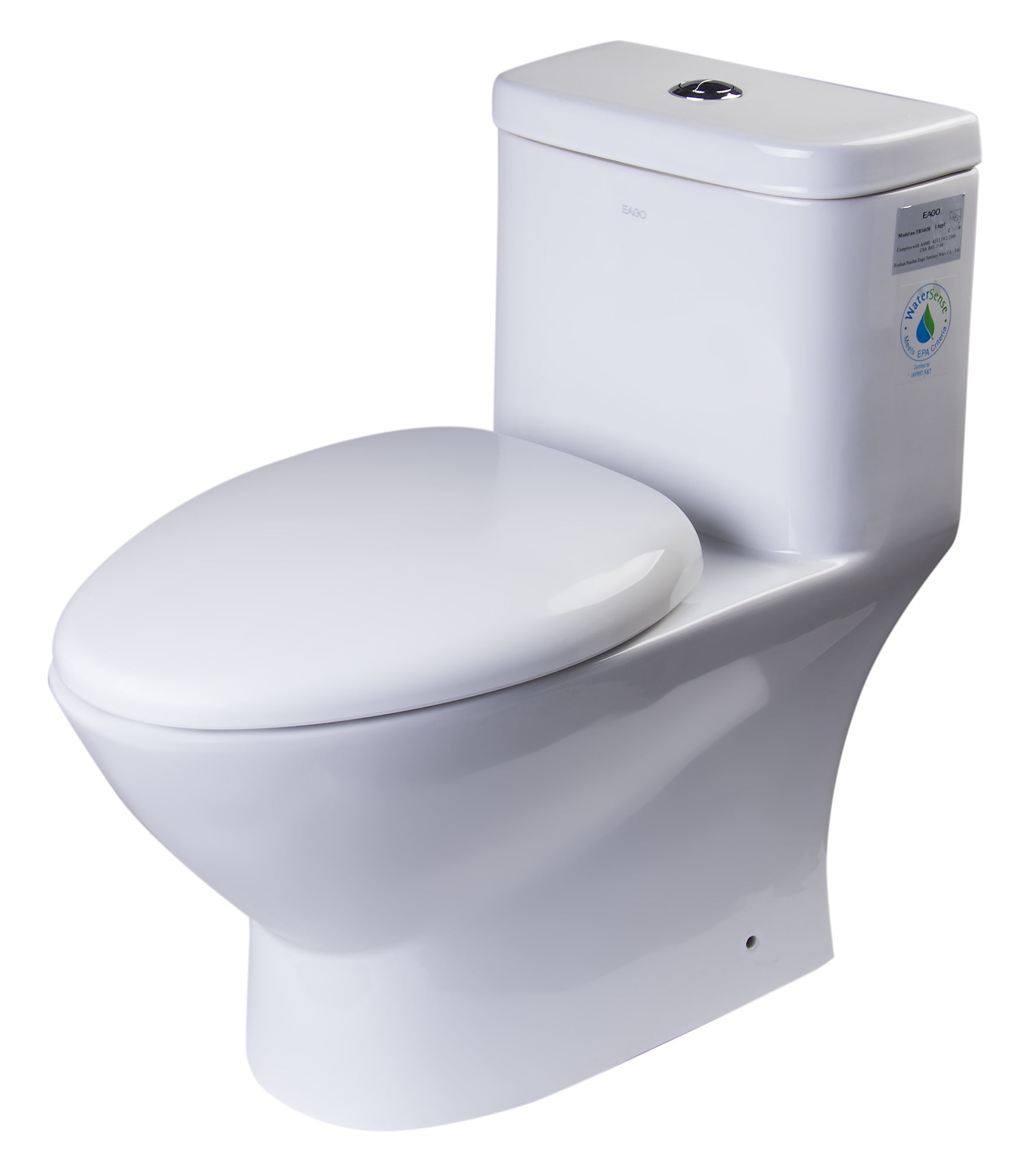 EAGO TB346 MODERN DUAL FLUSH ONE PIECE ECO-FRIENDLY HIGH EFFICIENCY LOW ...