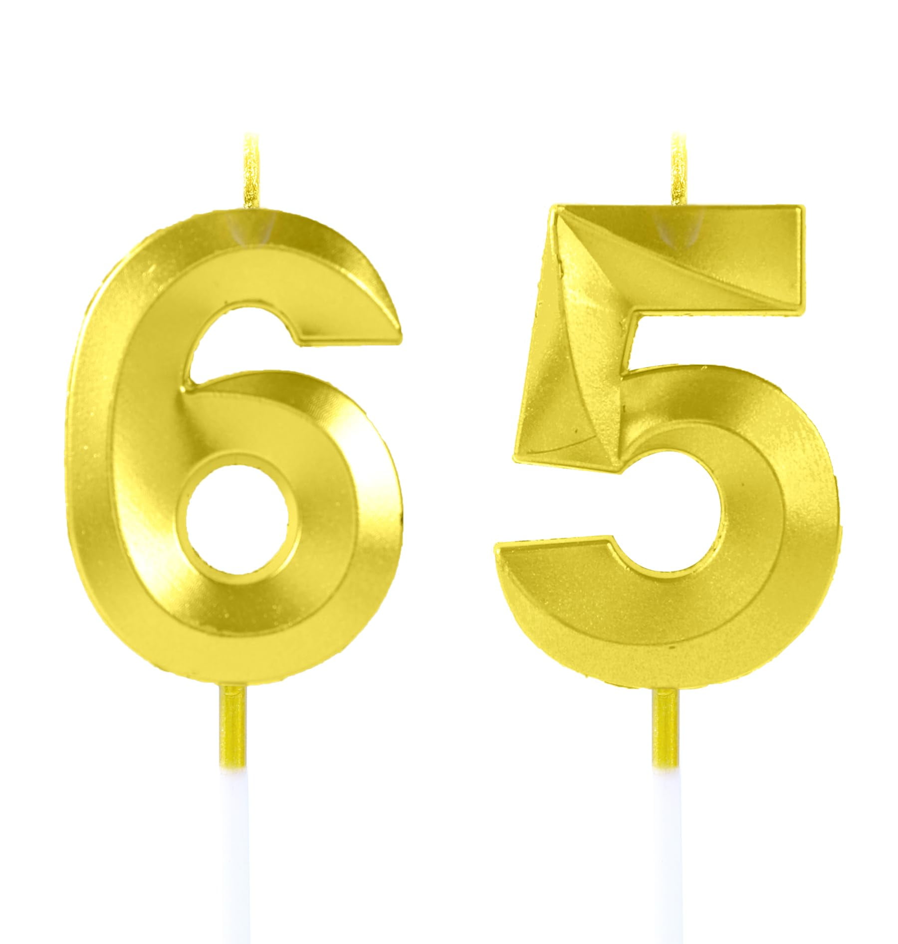 EAKE 65 or 56 Birthday Candles Gold Number 65th or 56th Candle Cake ...