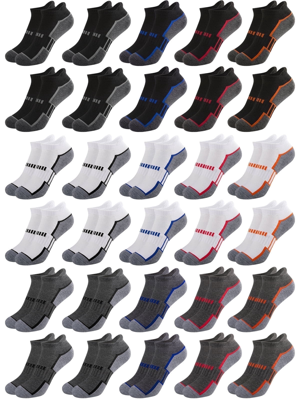 EALLCO 30 Pairs Boys & Girls Socks Ankle Lightweight Breathable Socks ...