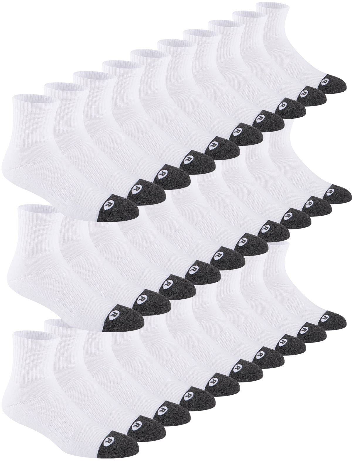 EALLCO 30 Pairs Mens Quarter Socks Breathable Classic Lightweight ...