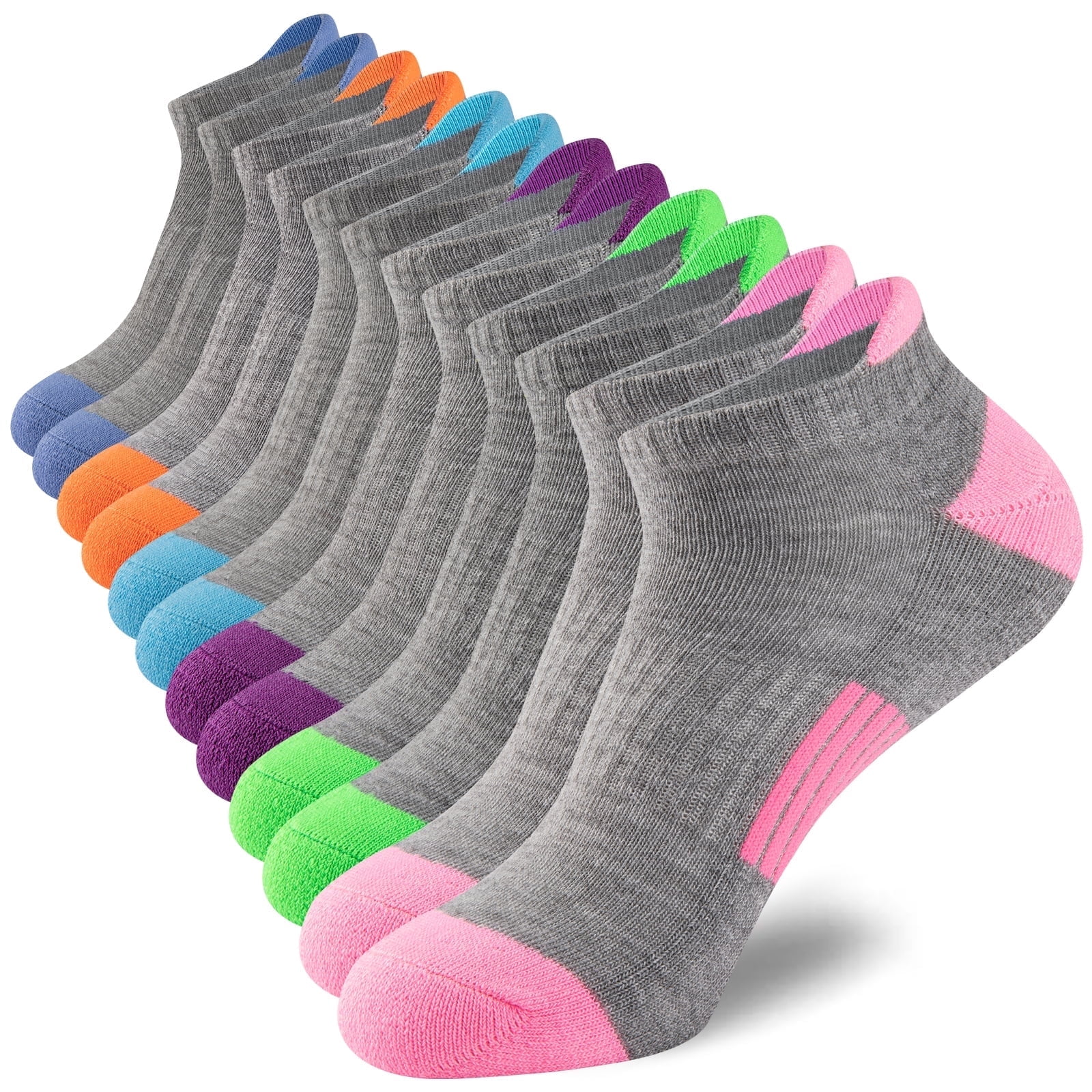 Eallco Women's Ankle Socks, Low Cut Cushioned Athletic Socks ...