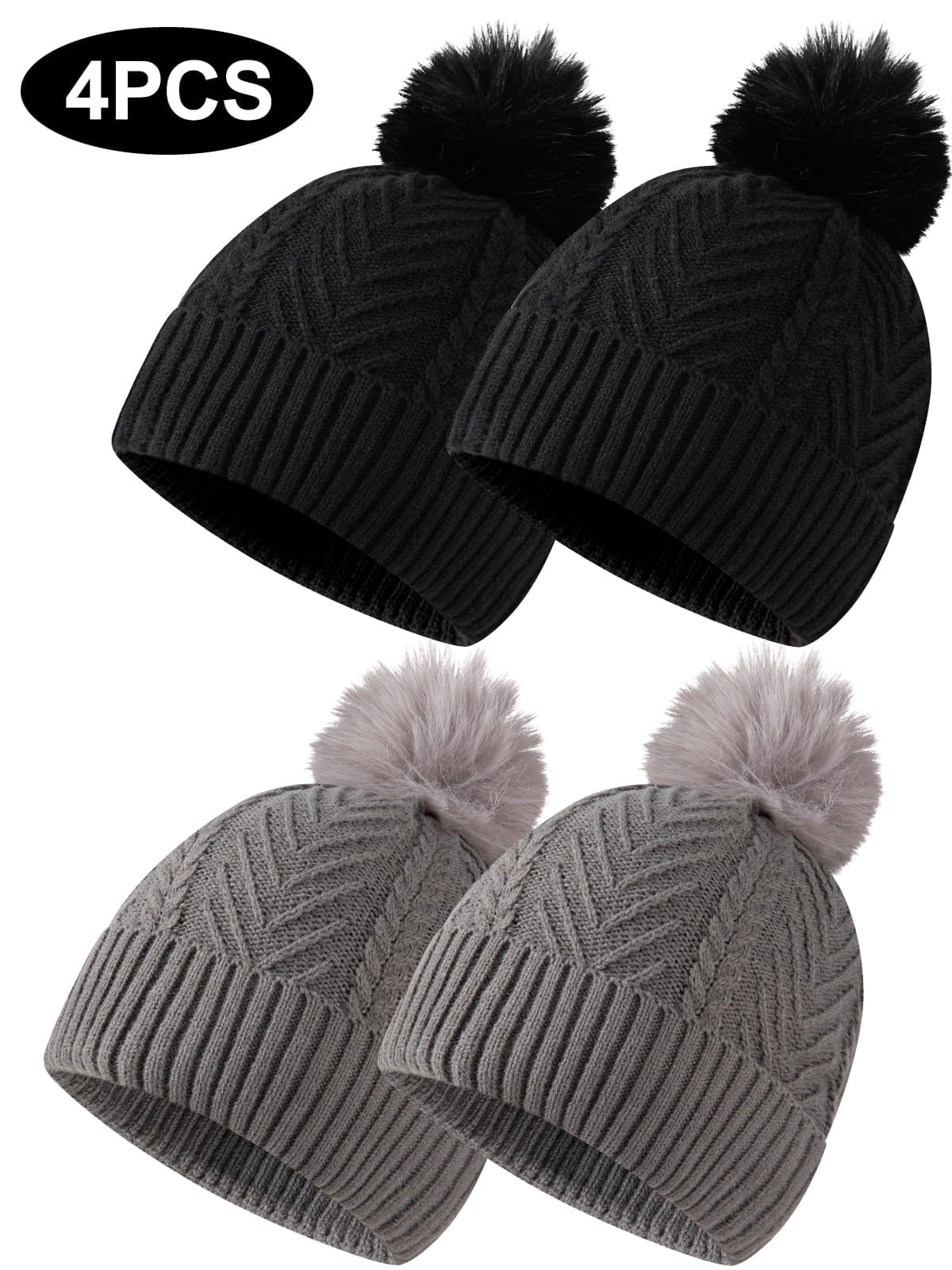 EALLCO Womens Winter Hats Warm Hats 4Pairs - Walmart.com