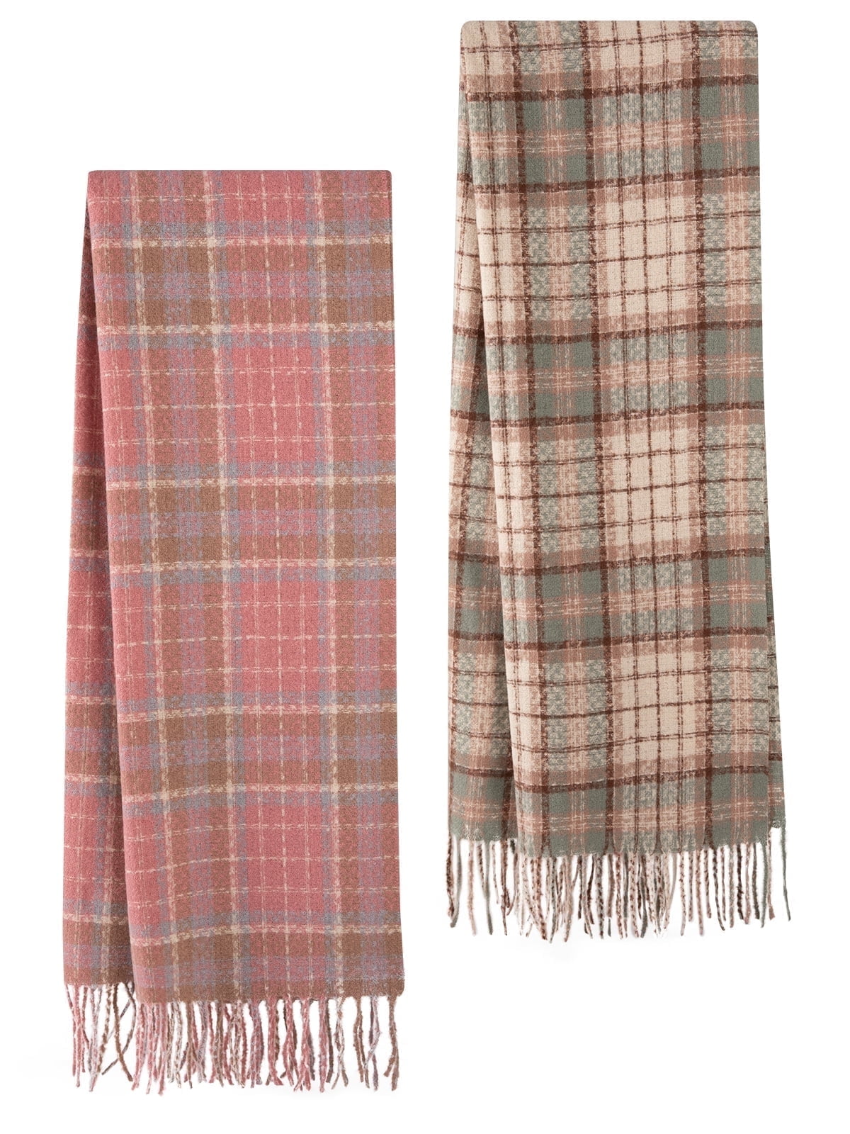 EALLCO 2 Pack Winter Scarves for Women, Cozy Thick Fuzzy Oversized ...
