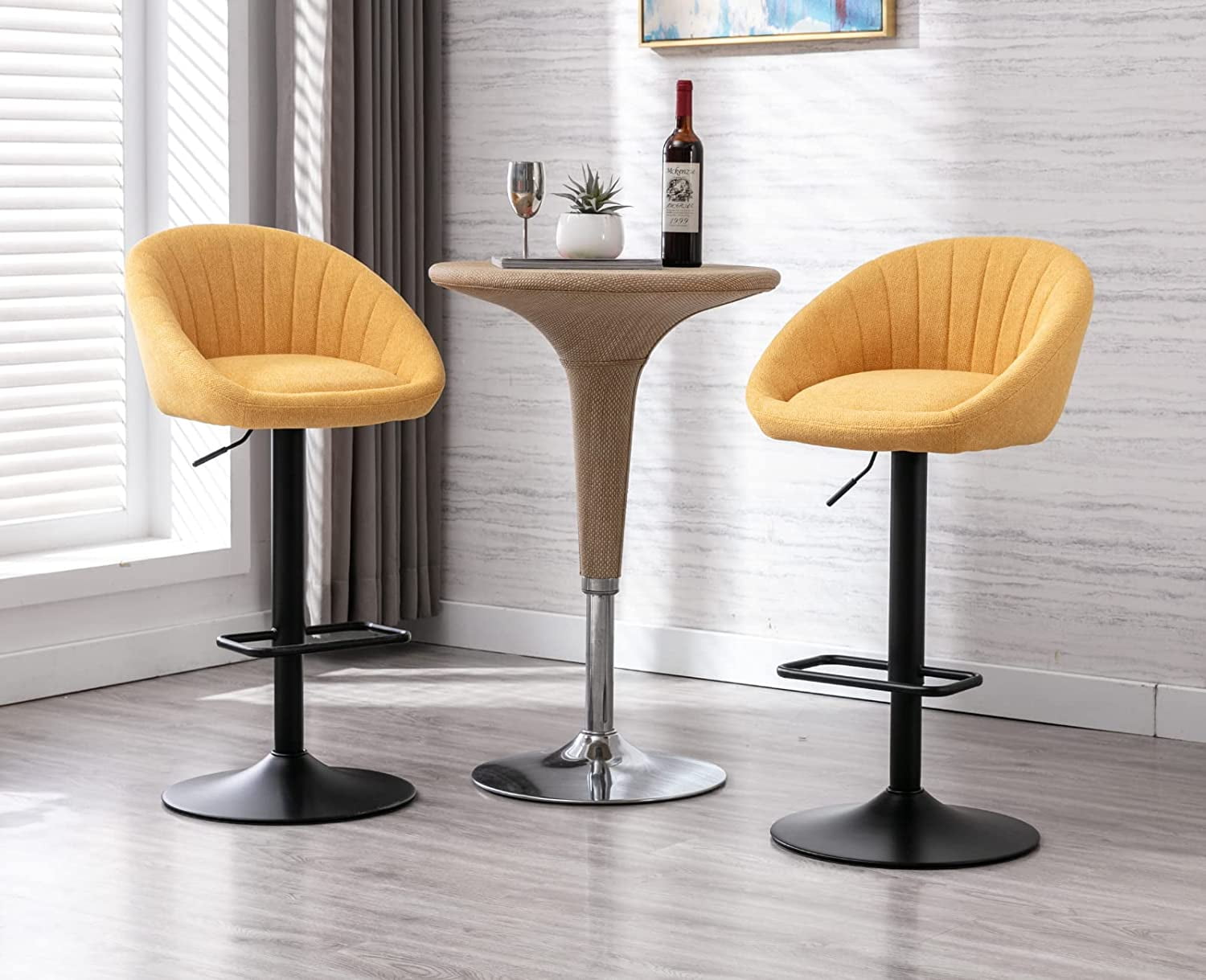 EALSON Adjustable Swivel Bar Stools Set of 2 Modern Counter Height ...