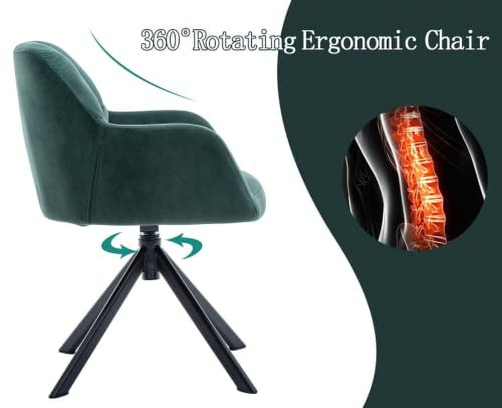 EALSON Comfy Velvet Desk Chair Modern Computer Task Chair no Wheels ...