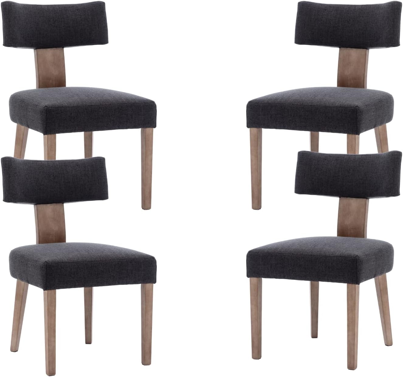 EALSON Mid Century Modern Dining Chairs Set of 2 Leather Upholstered ...