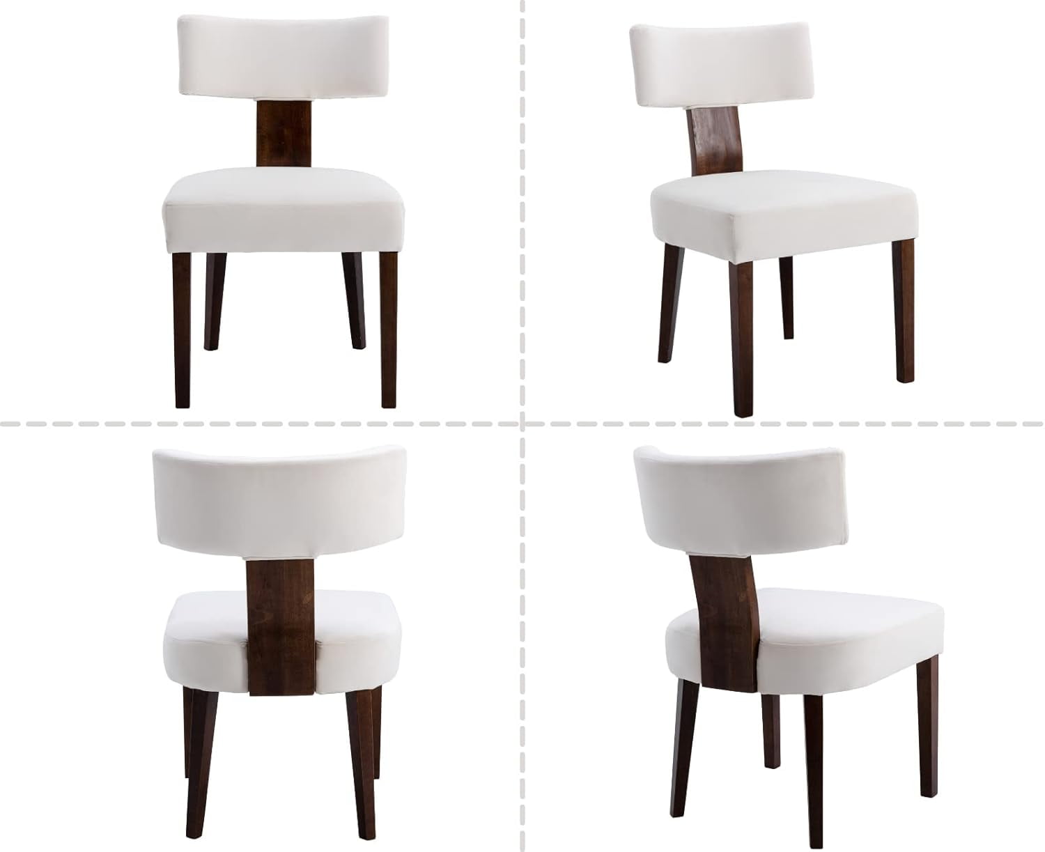 EALSON Mid Century Modern Dining Chairs Set of 2 Leather Upholstered ...