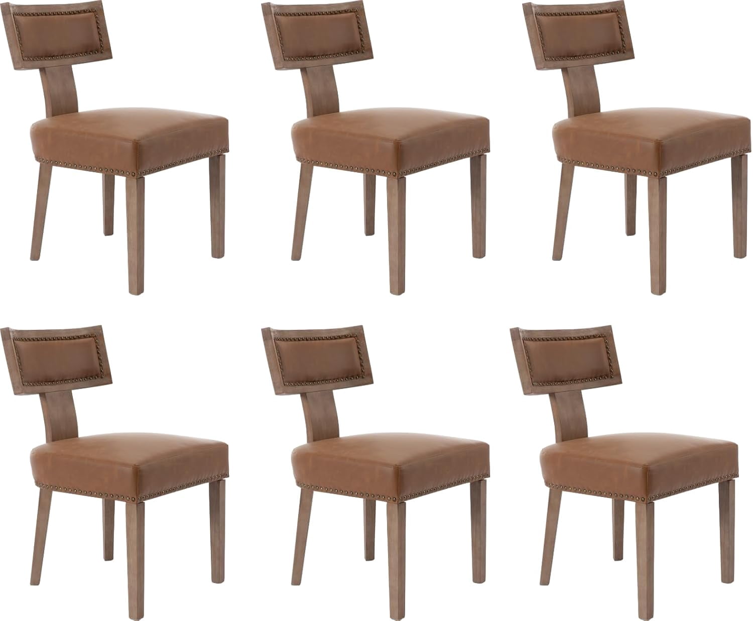 EALSON Mid Century Modern Dining Chairs Set of 2 Leather Upholstered ...
