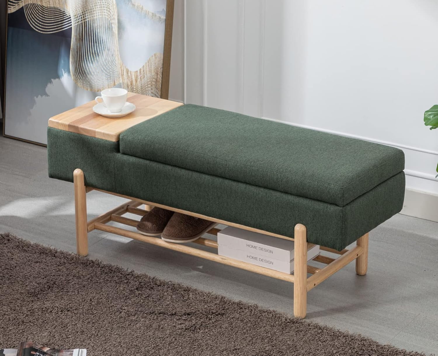 EALSON Modern Storage Bench for Bedroom End of Bed Linen Upholstered ...