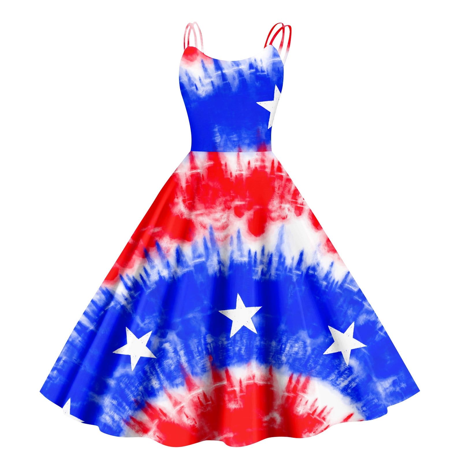 EANJE 4th Of July Costumes for Girls Sleeveless V-Neck Flowy Dress for ...
