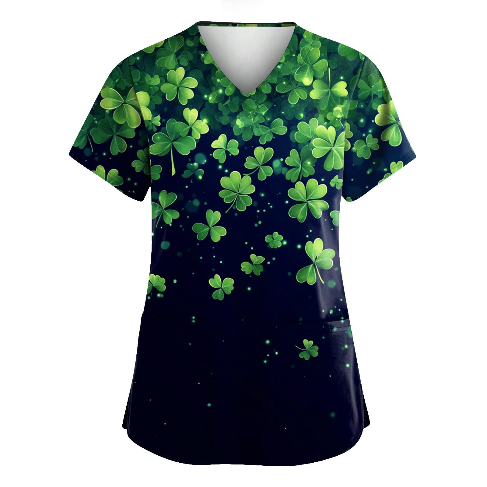 EANJE Healing Hands st. Patricks day Scrubs for Women Short Sleeve V ...