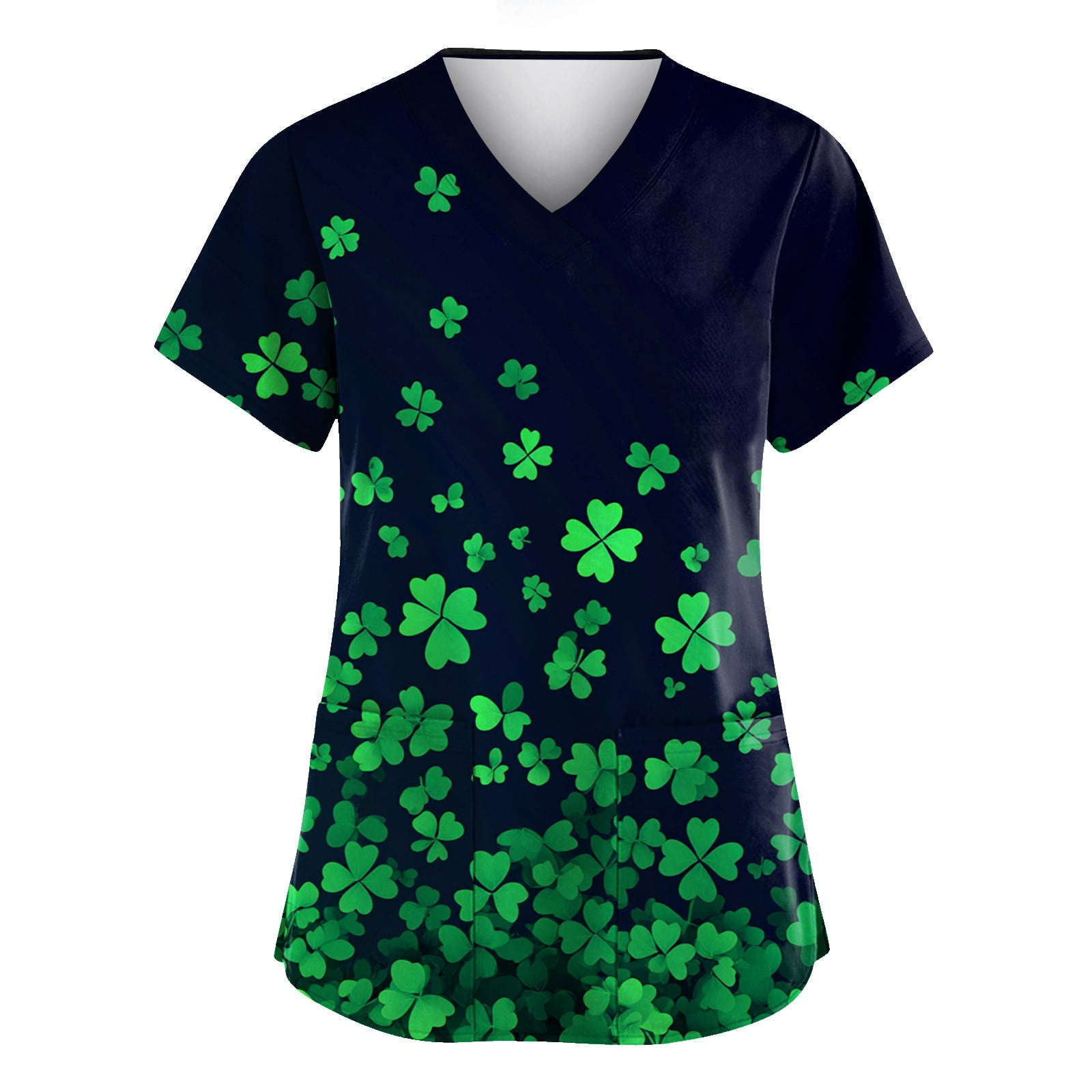 EANJE Healing Hands st. Patricks day Scrubs for Women Short Sleeve V ...