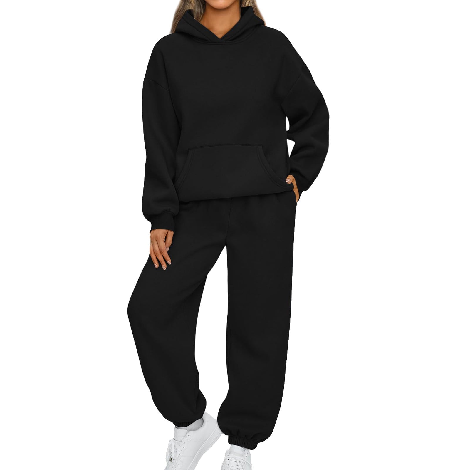 EANJE Womens 2 Piece Outfits Lounge Hoodie Sweatsuit Sets Oversized ...