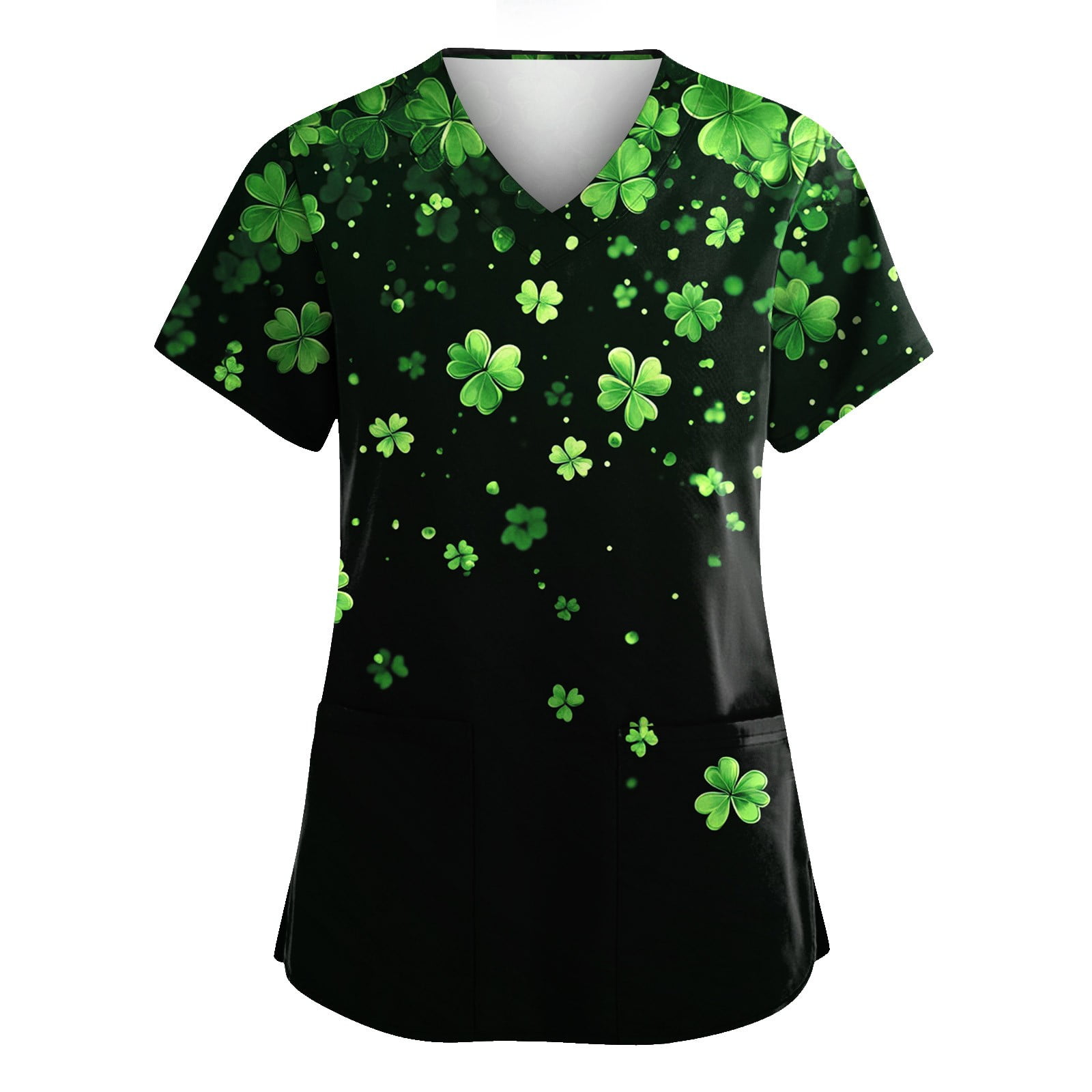 EANJE st. Patricks day Scrubs for Women Short Sleeve V-Neck Scrubs ...