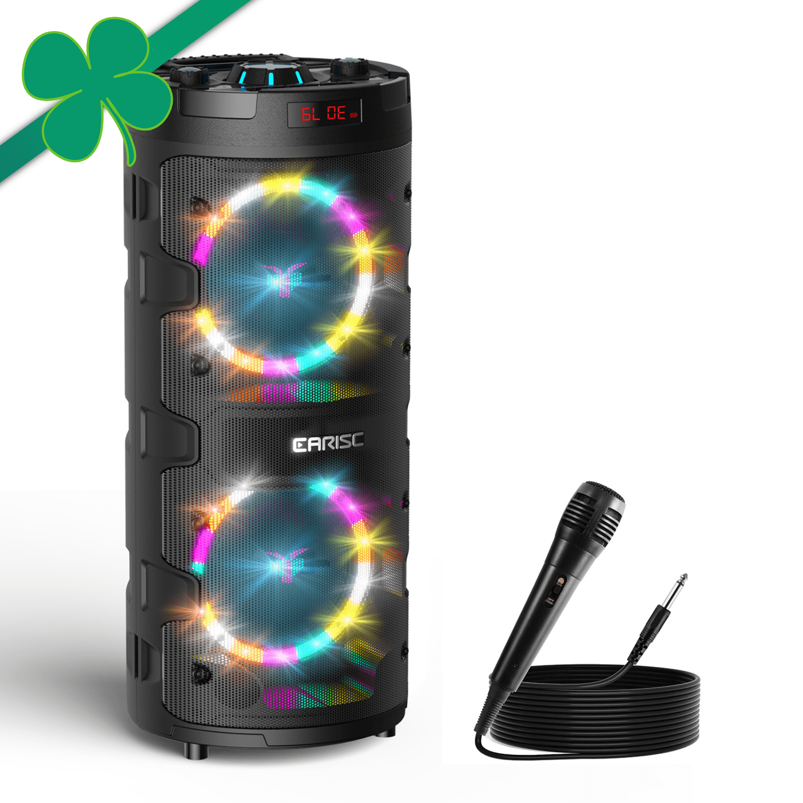 EARISE M62 Portable Bluetooth PA System - Dual 6.5 Subwoofers, Music ...