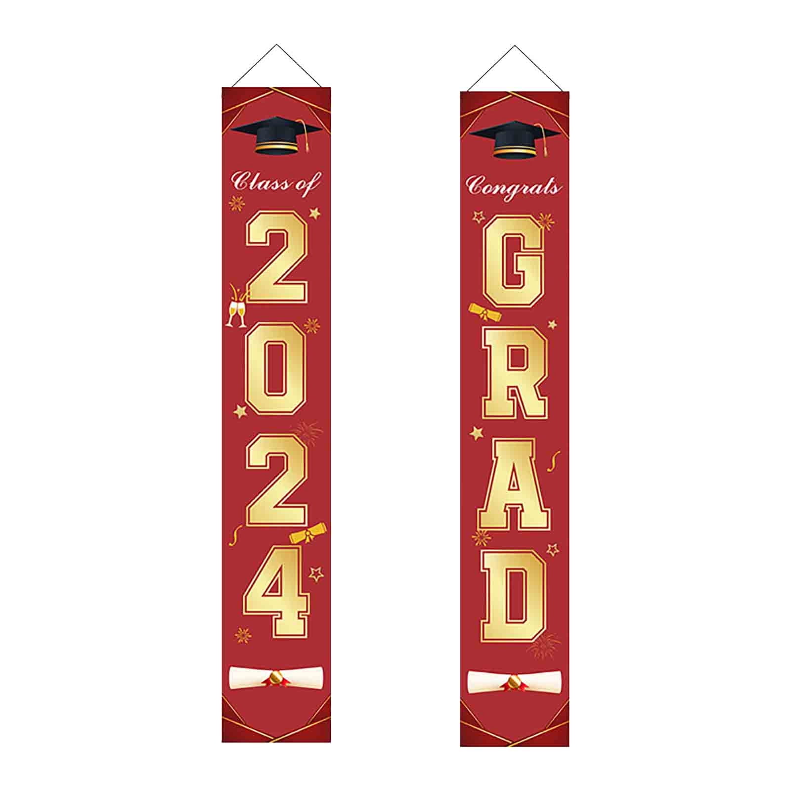 EARKITY 2024 Graduation Banner Decorations, Class of 2024 Congrats Grad ...