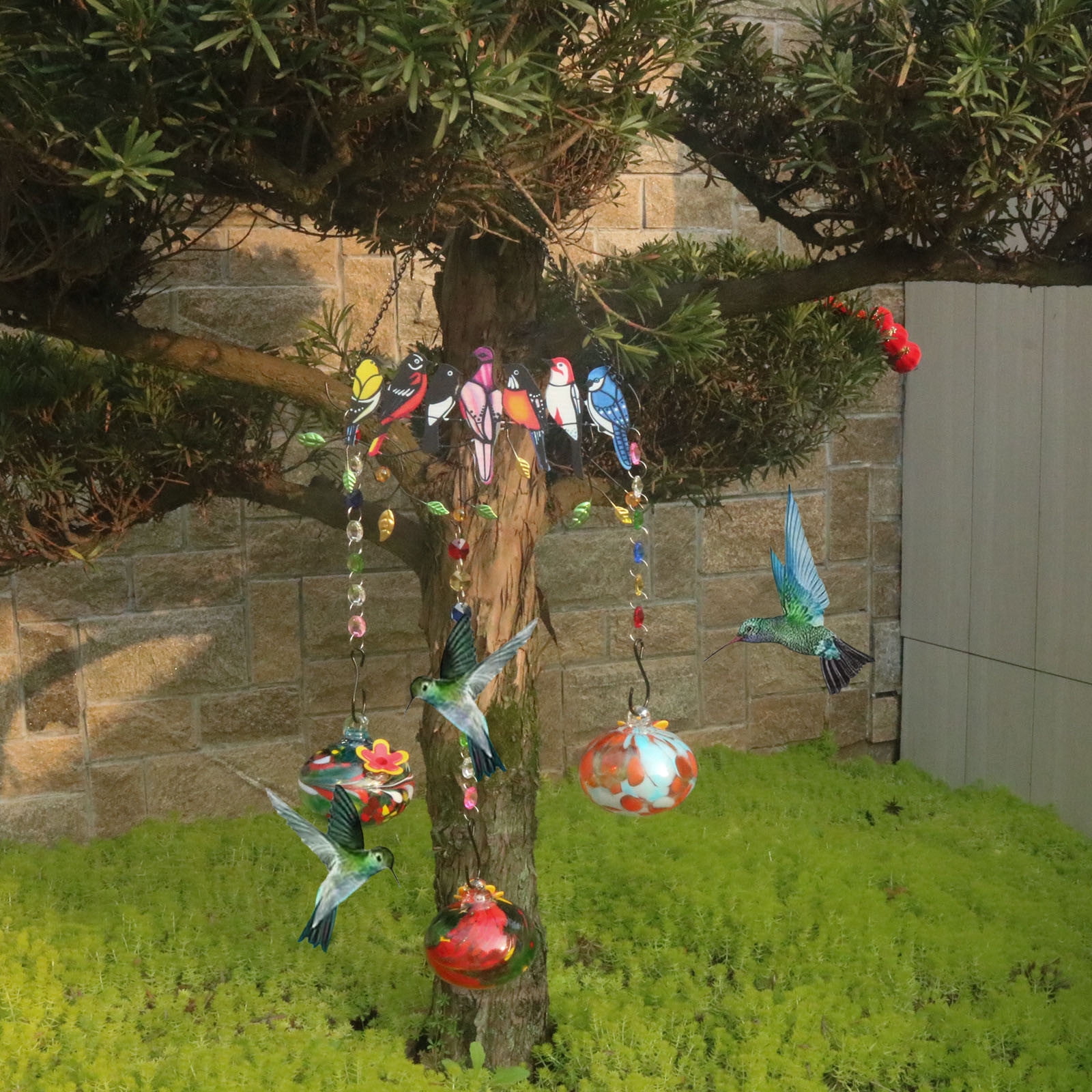 EARKITY 2024 New Charming Wind Chimes Hummingbird Feeders For Garden ...