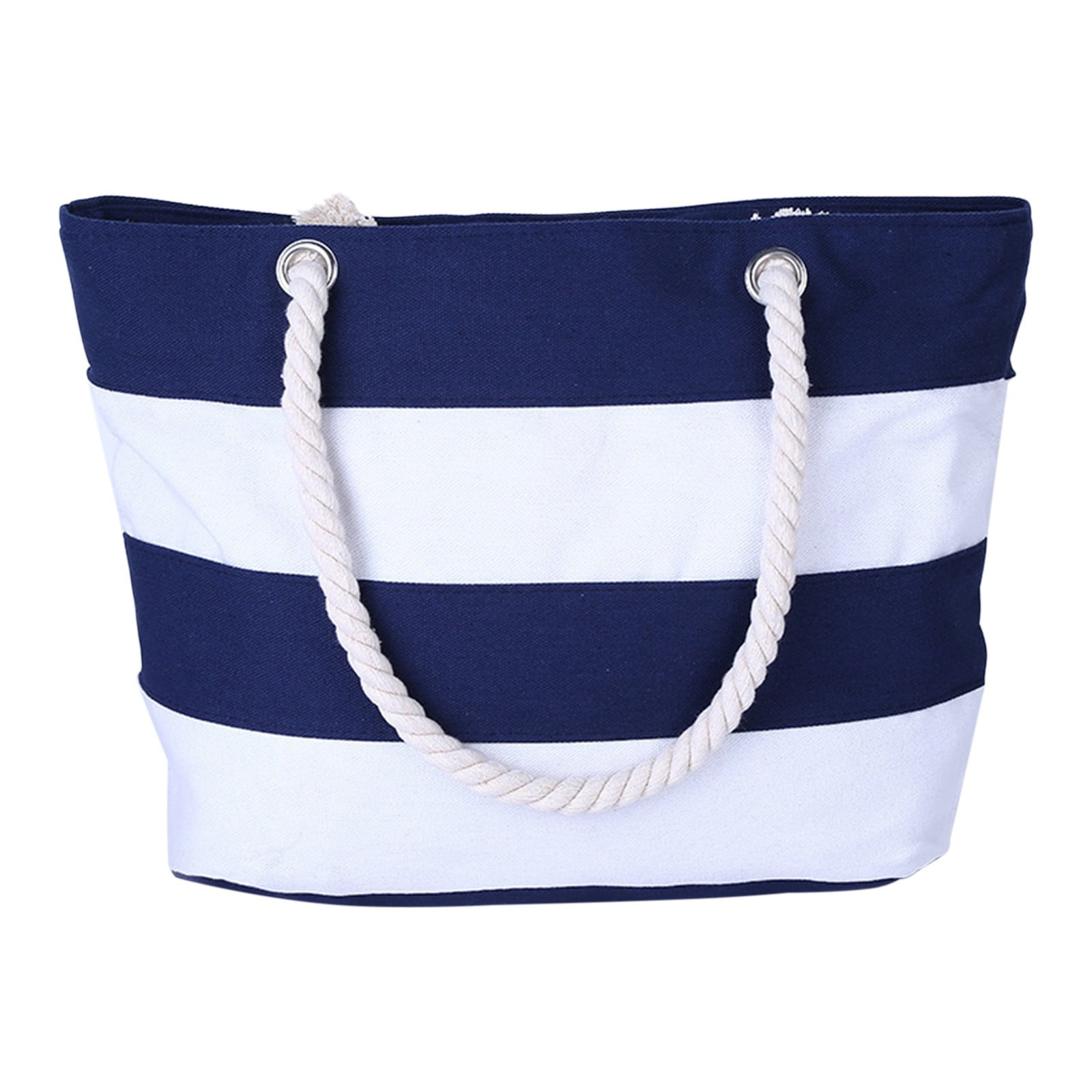 "EARKITY Waterproof Beach Bag, Large Striped Canvas Tote, Zippered ...