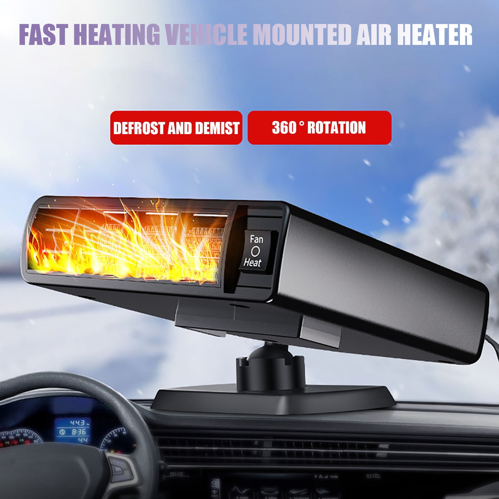 EARKITY Car Heater, 2 in 1 Portable Car Heater, Fast Heating Quickly ...