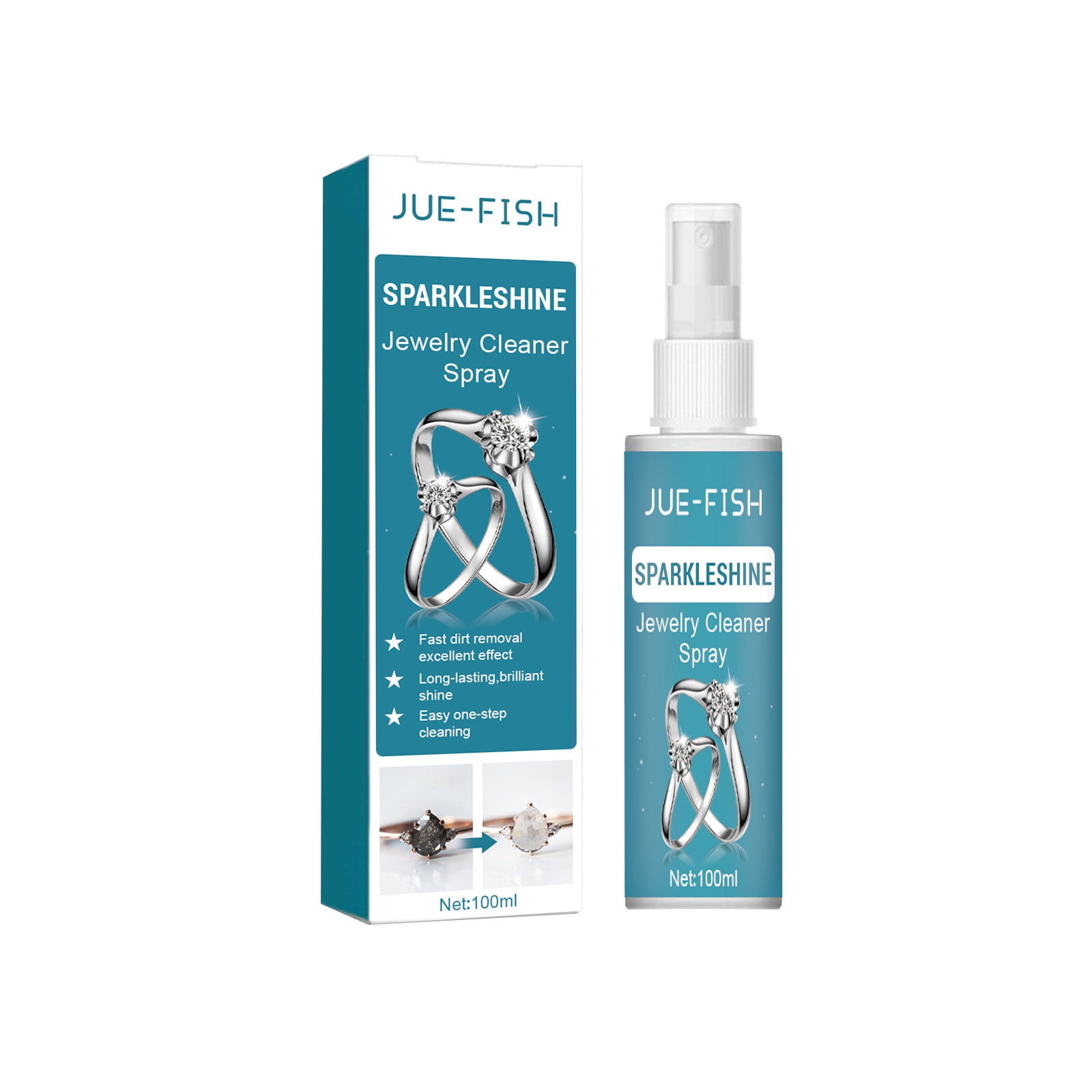 EARKITY Jewelry Cleaner Spray, Diamond Shine Jewelry Cleaner Liquid ...