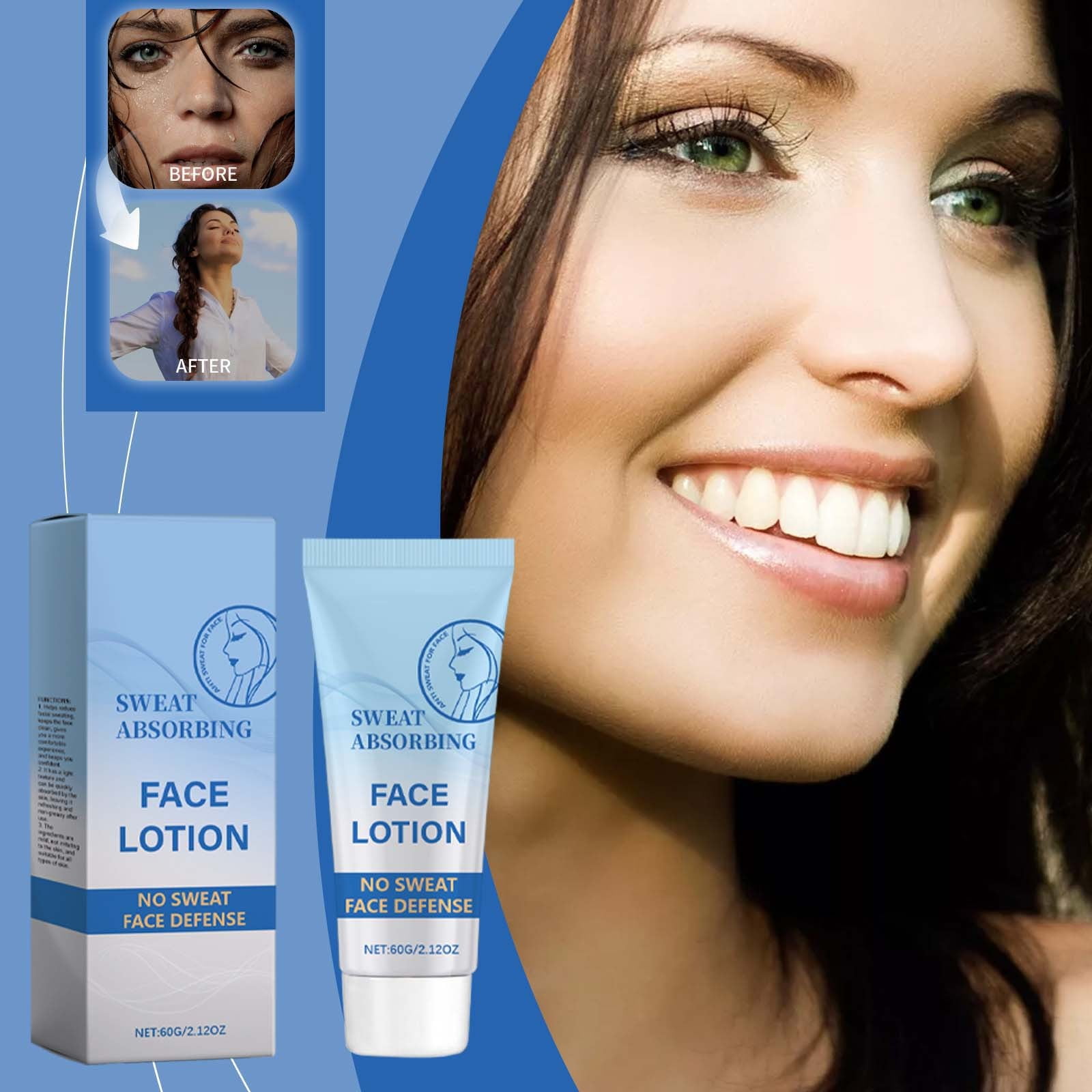 EARKITY Face Antiperspirant, Face Sweat Blocker, Sweat Absorbing Lotion ...