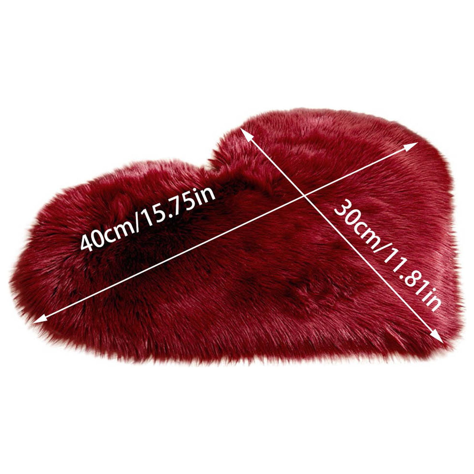 EARKITY Heart Rug, Heart Shaped Area Rug, Fluffy Faux Fur Rug, Heart ...
