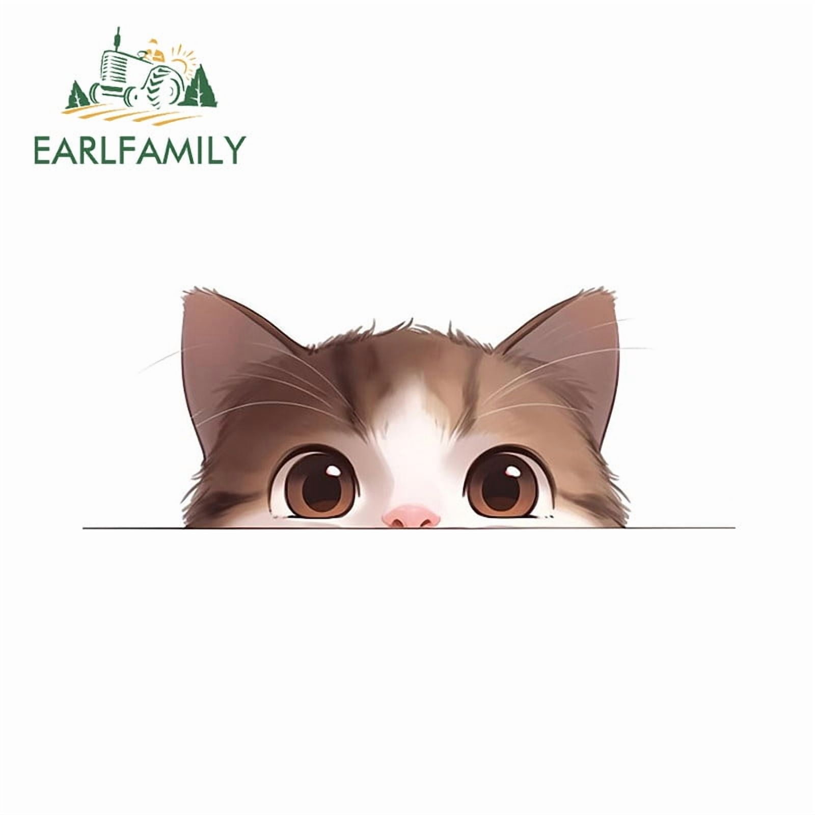 EARLFAMILY 13cm Cat Peeker Car Sticker Fashionable Waterproof ...