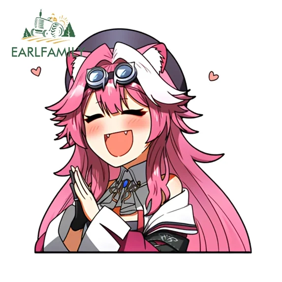 EARLFAMILY 13cm Hololive Anime Girl Chibi Car Stickers Raora Panthera ...