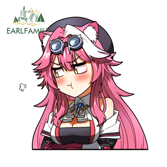 EARLFAMILY 13cm Hololive Anime Girl Chibi Car Stickers Raora Panthera ...