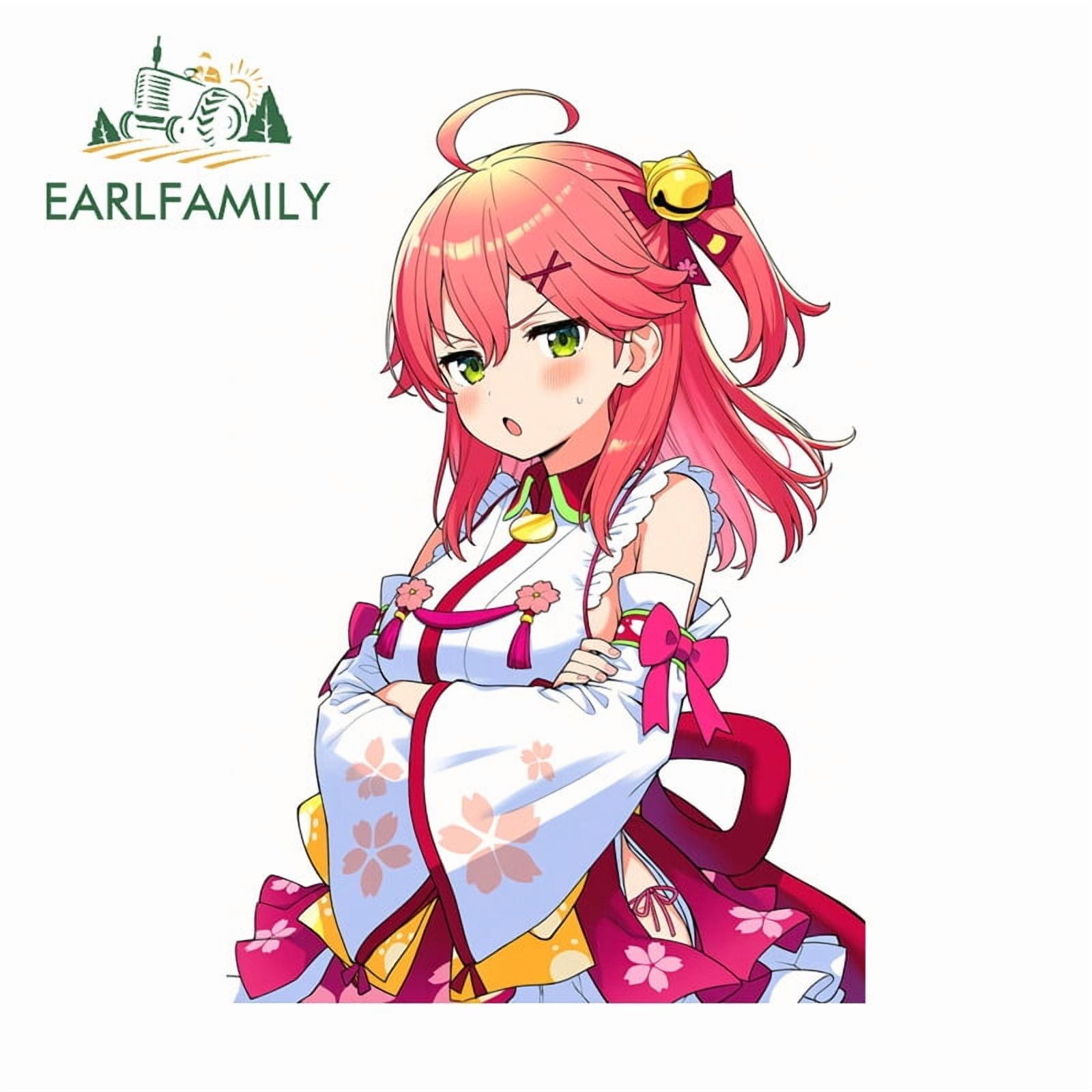 EARLFAMILY 5.1" Anime Girl Car Sticker Beautiful Motorcycle Windshield ...