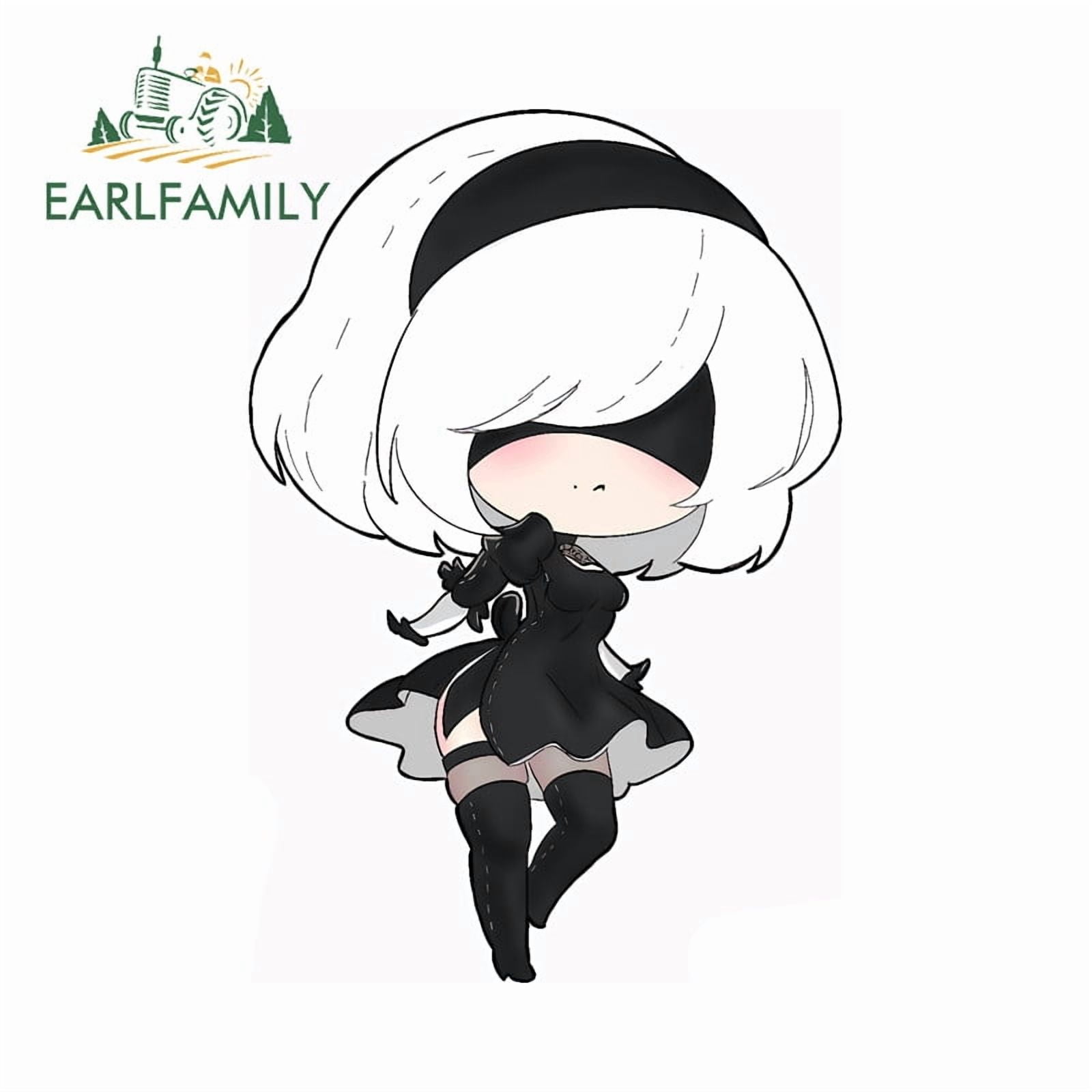 EARLFAMILY 5.1" Automata Nier Car Stickers Kawaii Motorcycle Windshield ...