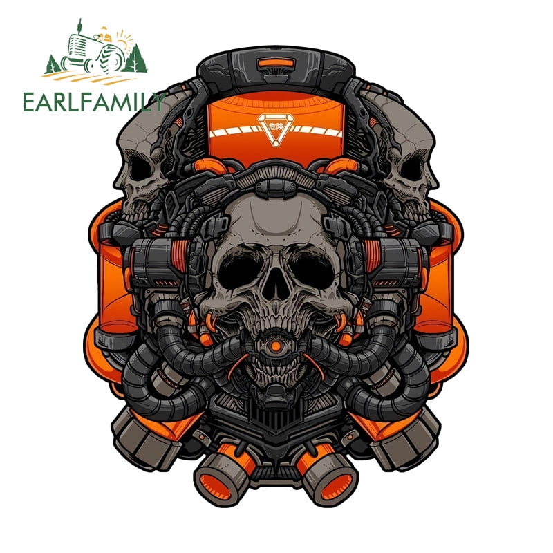EARLFAMILY 5.1" Bones and Skull Car Stickers Creative Waterproof Racing ...