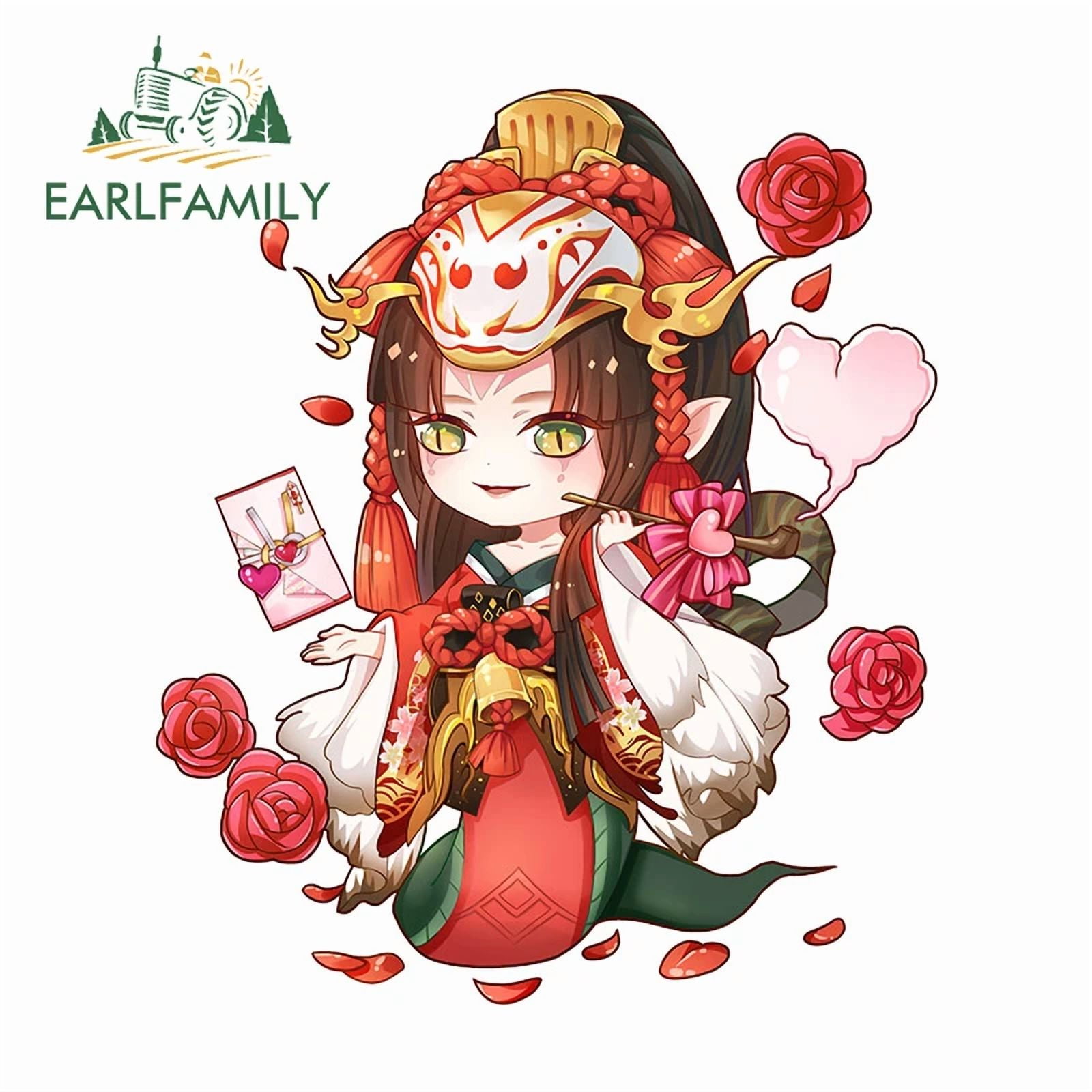 EARLFAMILY 5.1" Car Stickers Onmyoji Kaguya Hime Waterproof Occlusion ...