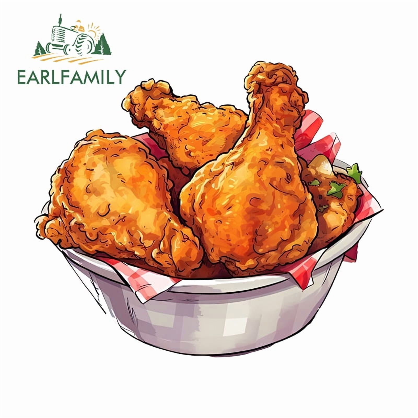 EARLFAMILY 5.1" Cartoon Food Chicken Car Stickers Scratch Proof Funny ...