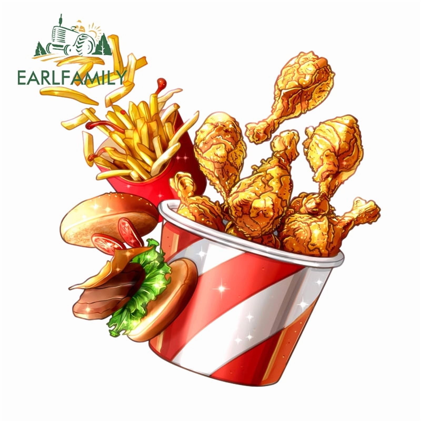 EARLFAMILY 5.1" Cartoon Food Chicken Car Stickers Scratch Proof Funny ...