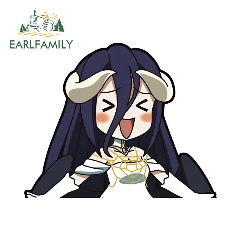 EARLFAMILY 5.1" Chibi Funny Albedo Anime Car Stickers Vinyl Motorcycle ...