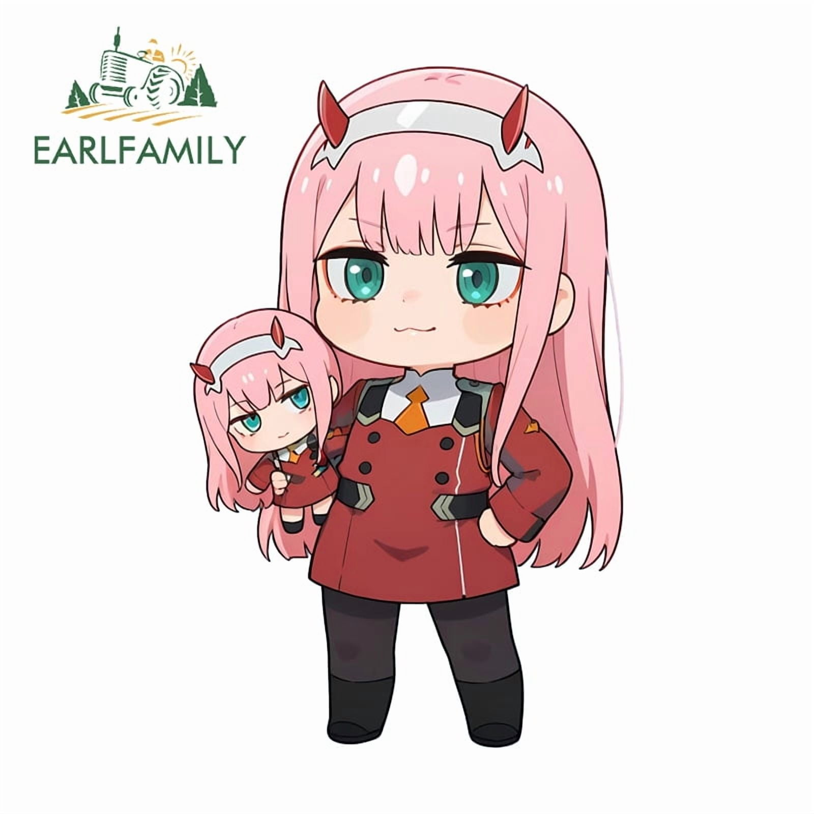 EARLFAMILY 5.1" Chibi Zero Two Sitting Car Stickers Cute Anime Loli ...