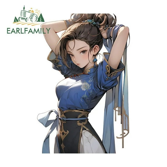 EARLFAMILY 5.1" Chun Li Creative Car Stickers Personality Waterproof ...