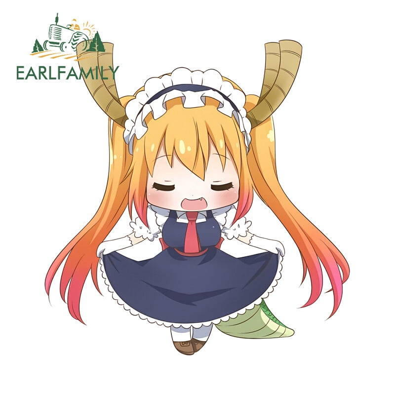 EARLFAMILY 5.1" Cute Anime Dragon Maid Car Stickers Humorous Host ...