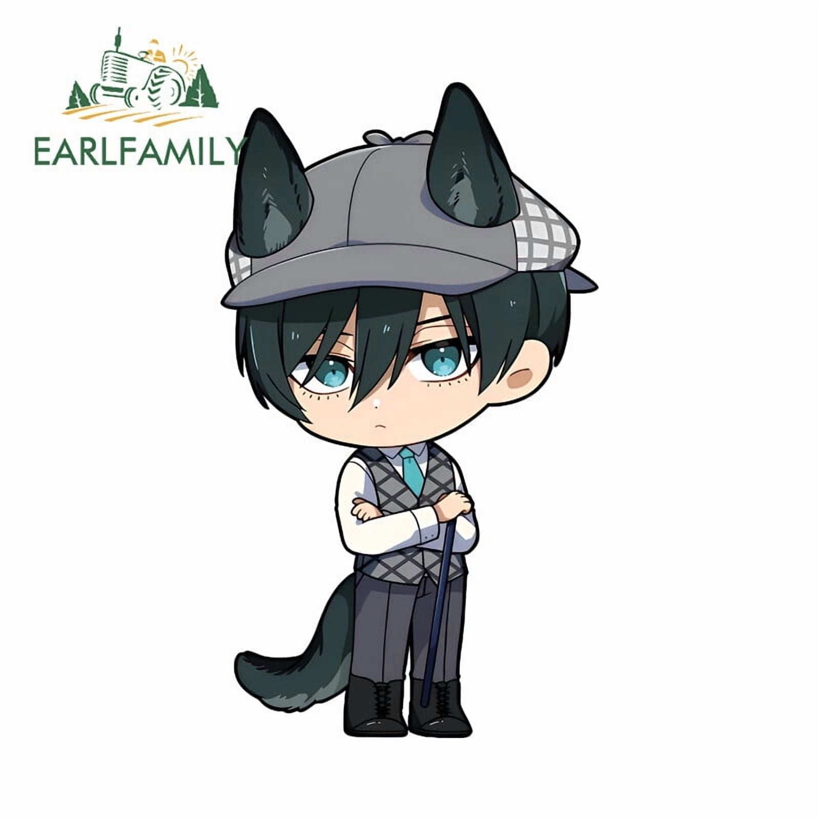 EARLFAMILY 5.1" Cute Chigiri Hyoma Chibi Anime Car Decals Fridge Wall ...