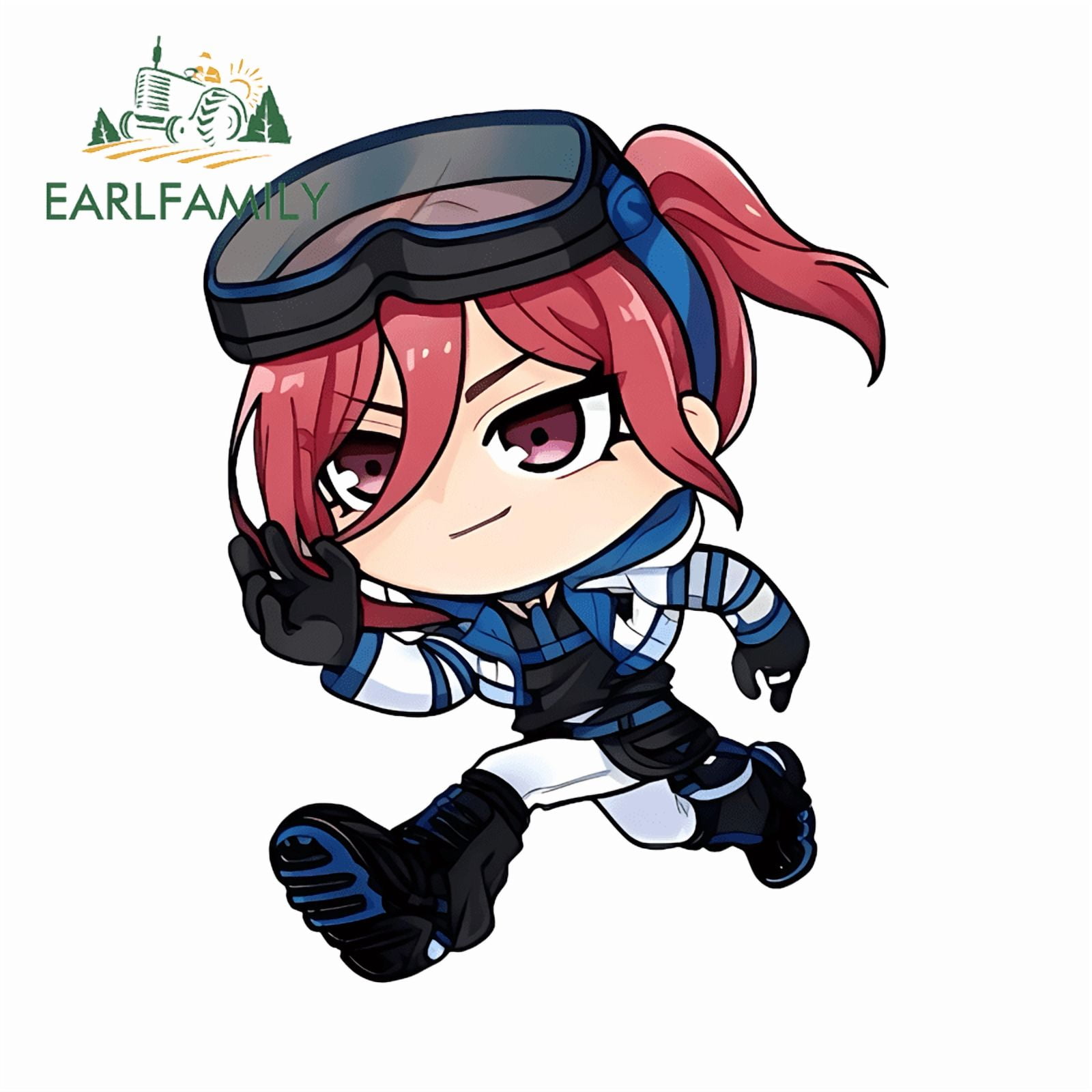 EARLFAMILY 5.1" Cute Chigiri Hyoma Chibi Anime Car Decals Luggage Vinyl ...