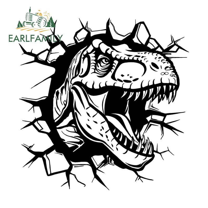 EARLFAMILY 5.1" Dinosaur Tear Car Sticker Creative Campervan Motorcycle ...