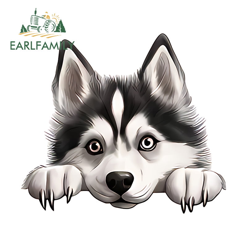 EARLFAMILY 5.1" Dog Peeker Car Stickers Humorous Occlusion Scratch ...